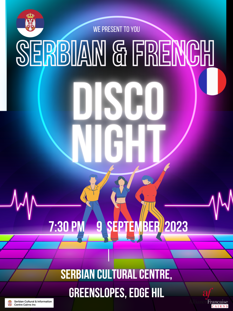 Alliance Française de Cairns - Serbian & French Disco Night